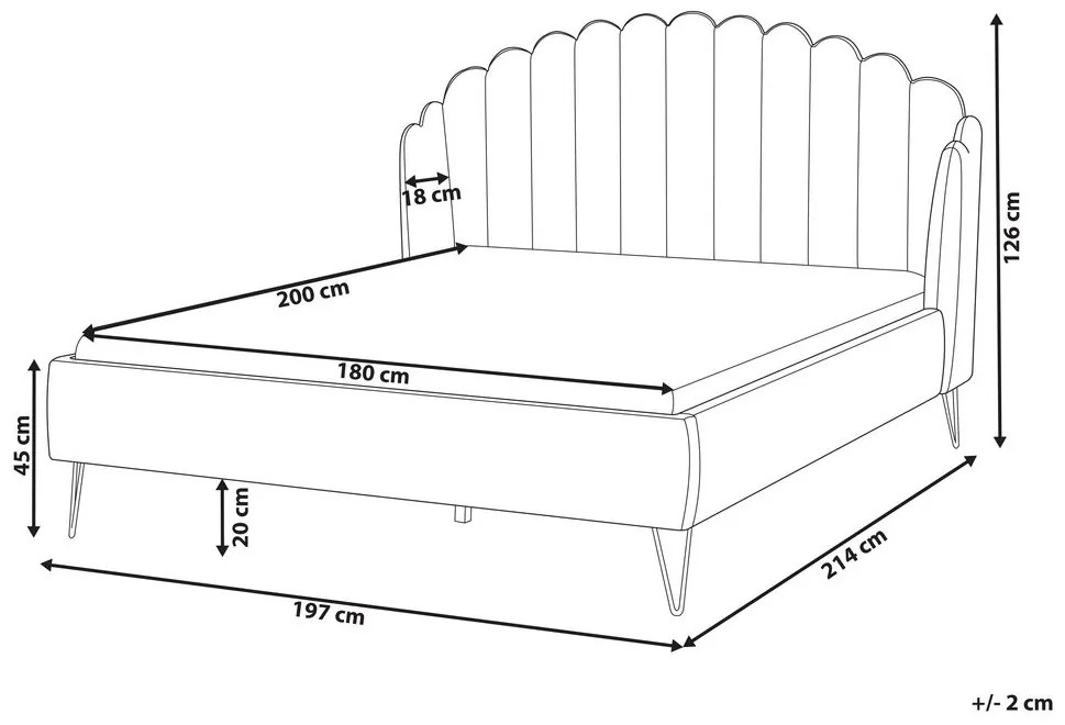 Čalouněná postel 180 x 200 cm béžová AMBILLOU Beliani