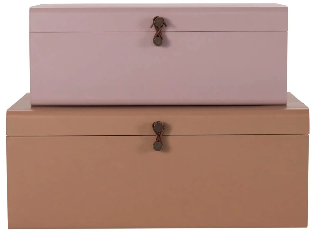 House Doctor Úložný kovový box Beige/Rose Růžový, růžová barva, béžová barva, kov