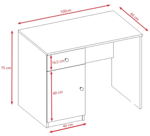 Dětský psací stůl Babydreams 100 cm bílý