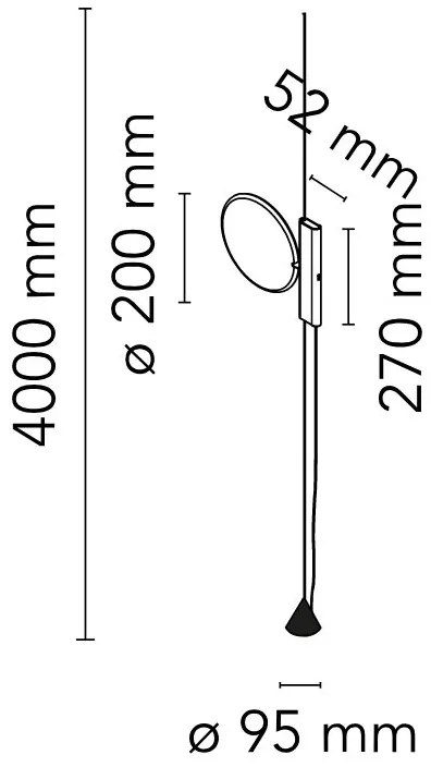 Flos OK, černé svítidlo mezi podlahu a strop se stmívačem, 18W LED 2700K, max. 400cm