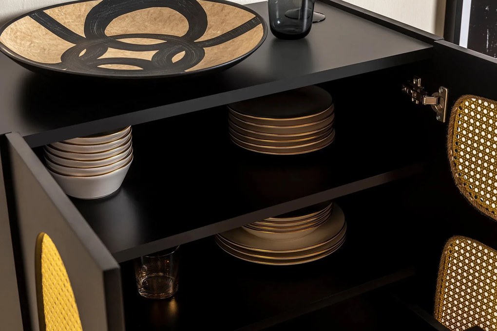 Kalune design Příborník SIMONA černý
