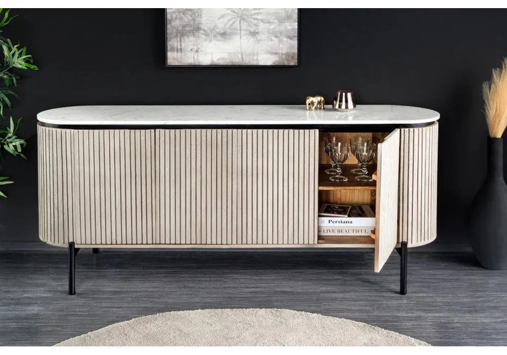 Massive home | Komoda  ADLON 170cm mramorová deska mango