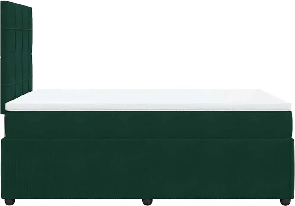 Box spring postel s matrací tmavě zelená 120 x 200 cm samet 3292313