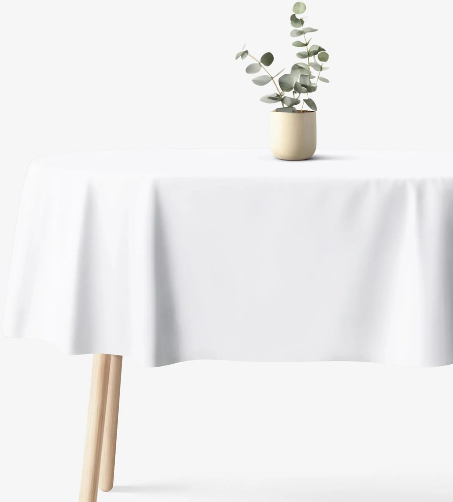 Goldea oválný ubrus 100% bavlněné plátno - bílý 120 x 200 cm