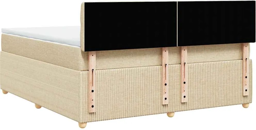 Box spring postel s matrací krémová 180x200 cm textil 3287547