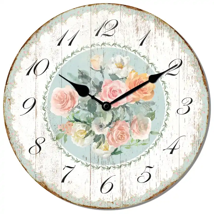 Dřevěné nástěnné hodiny Pastel Life 29 cm (ISABELLE ROSE) | BIANO