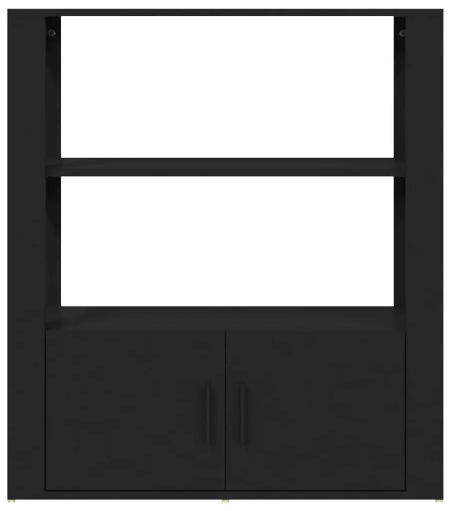 Příborník černý 80 x 30 x 90 cm kompozitní dřevo - Default Title