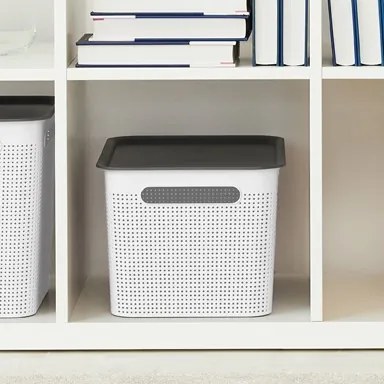 Rotho Úložný box s madly BRISEN 18l, 29x29x29cm, bílý