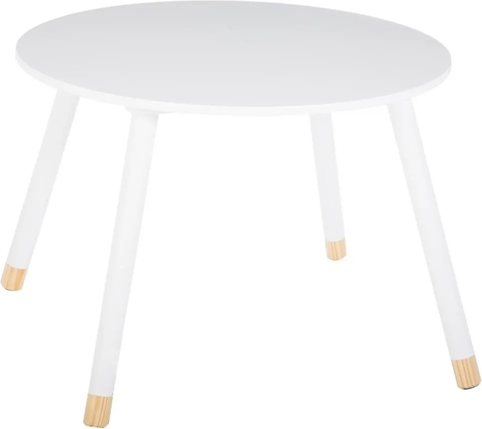 Dětský stůl, bílý stůl, psací stůl, kulatý stůl -  bílá barva, 43 cm, O 60 cm