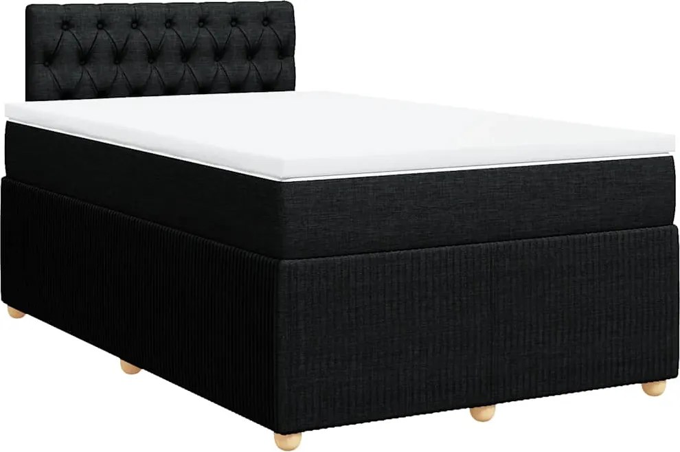 Box spring postel s matrací černá 120x200 cm textil 3289732