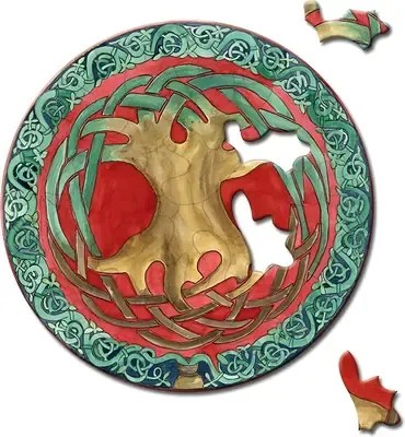 CURIOSI Kulaté puzzle Picoli: Strom / 33 dílků / průměr 9 cm