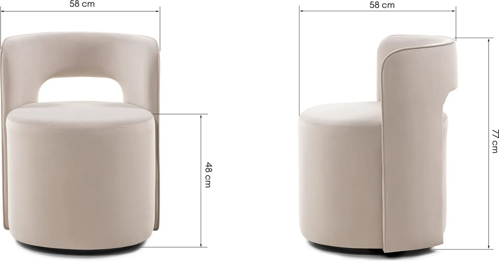Otočná designová jídelní židle RAVAL béžová