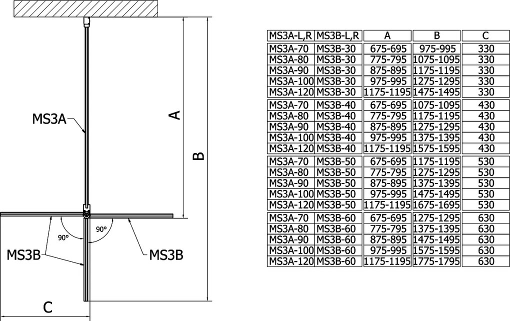 Polysan Polysan, MODULAR SHOWER stěna pro instalaci na zeď, pro připojení otoč.panelu 1000 mm, MS3A-100