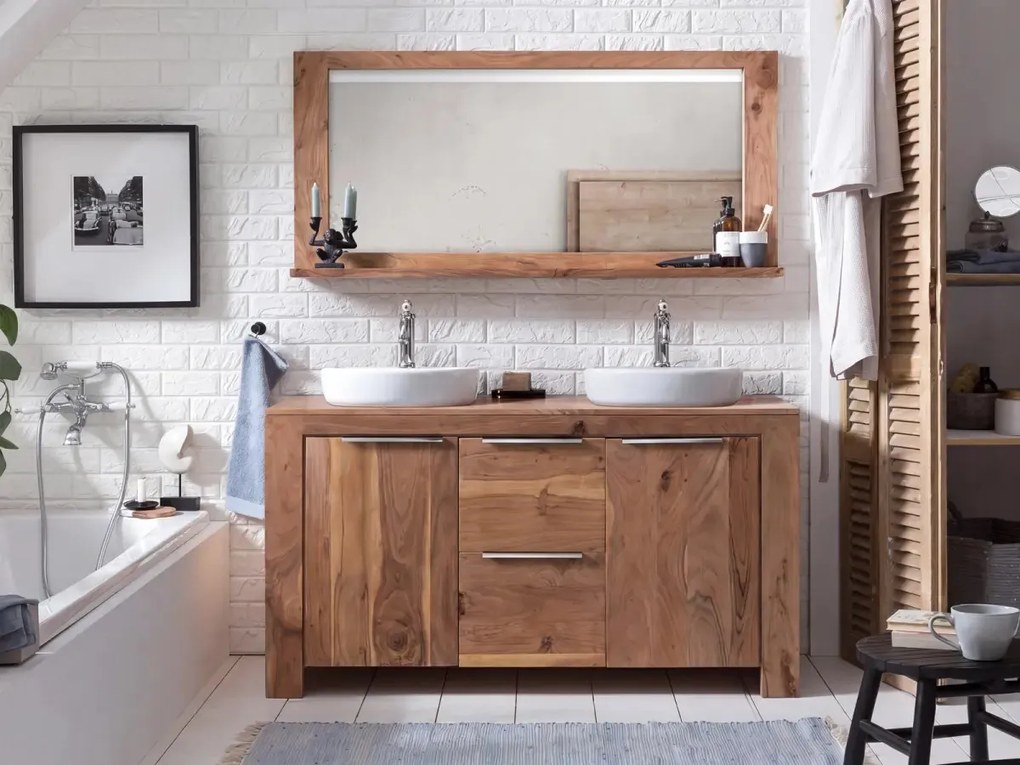 furniture-nabytek.cz - Skříňka pod umyvadlo Osvaro - Stříbrné kovové úchytky