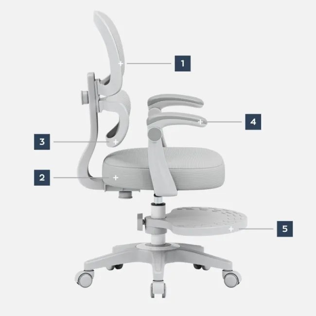 Dětská otočná židle Mark Adler Junior 4.4 Grey