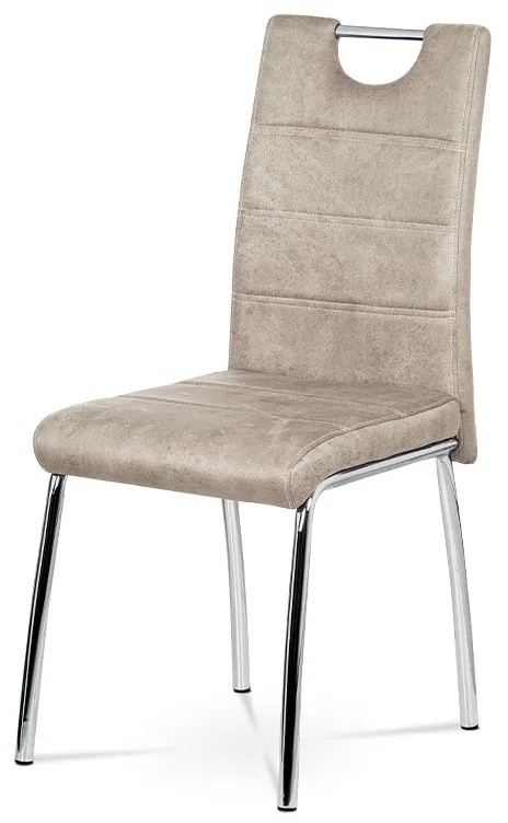Jídelní židle AC-9930 LAN3 látka lanýžová imitace broušené kůže