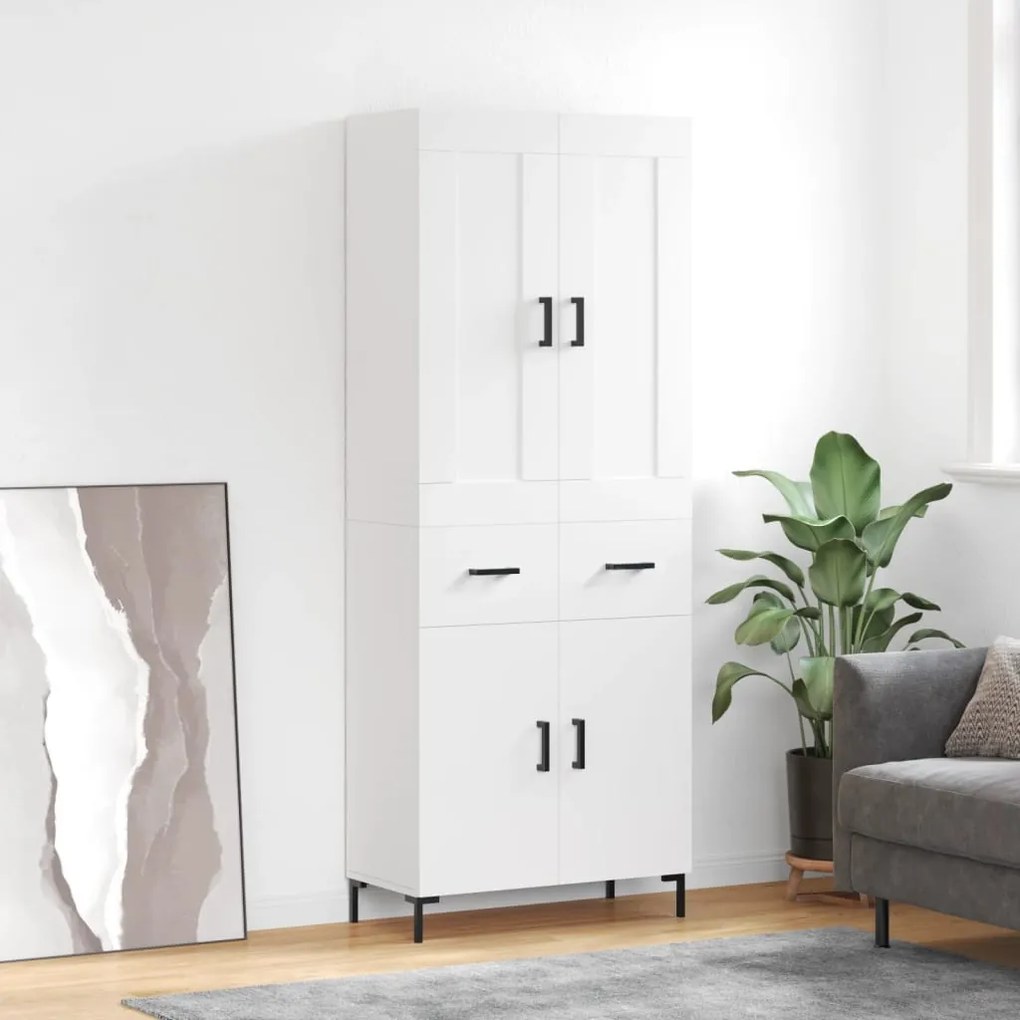 Skříň highboard bílá 69,5 x 34 x 180 cm kompozitní dřevo 3199873