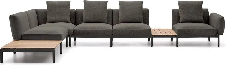 Tmavě šedá čalouněná zahradní pohovka (levý roh) Sorells – Kave Home