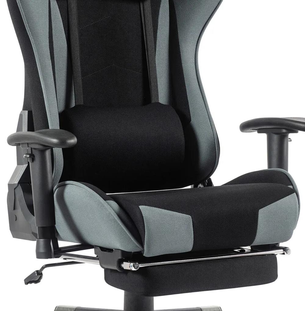 Herní židle k PC Sracer R7 s područkami a podnožkou nosnost 130 kg černá-šedá