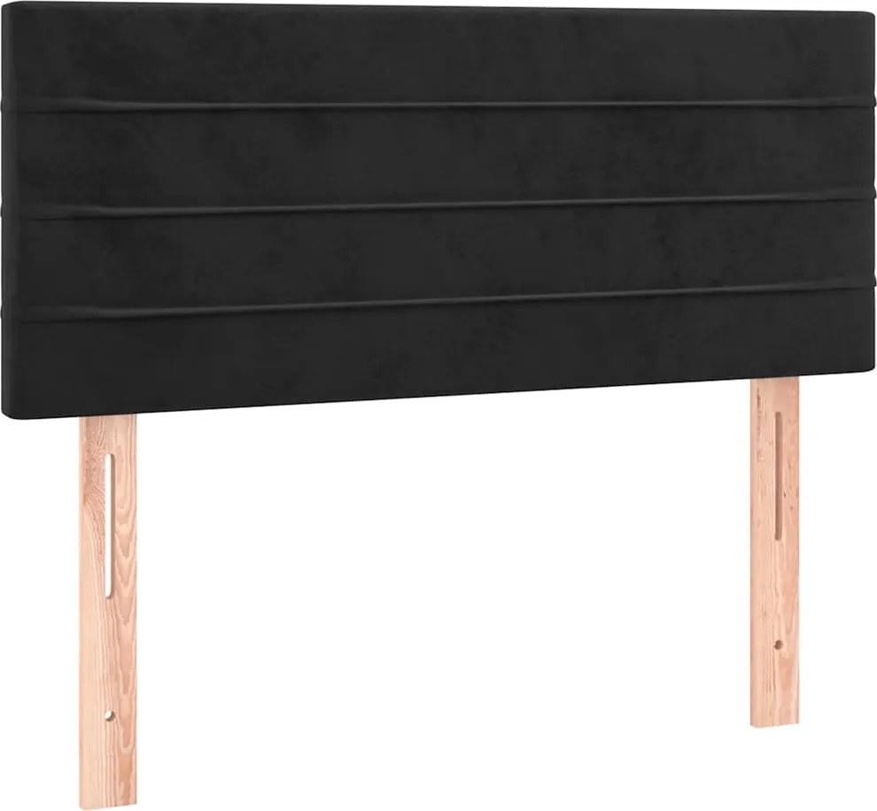 Box spring postel s matrací černá 90x200 cm samet 3141343