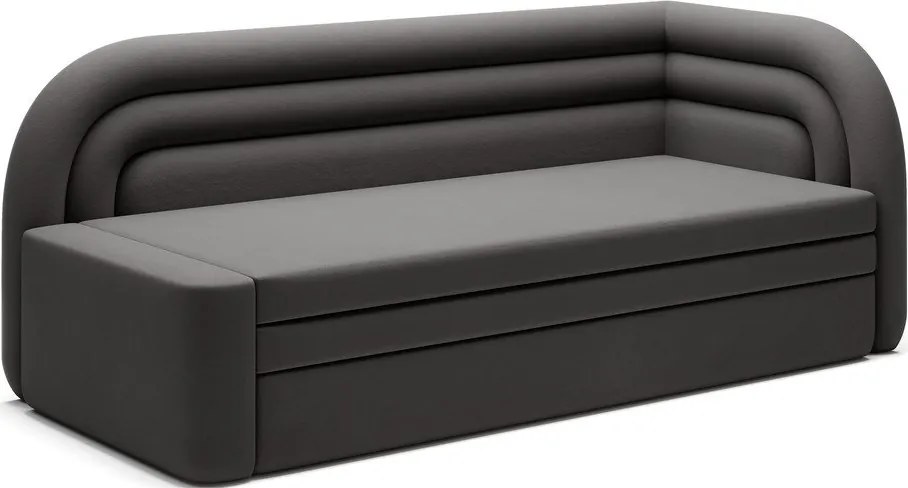 Taupe sametová rozkládací/s úložným prostorem pohovka pravý roh 223 cm Fabillo – ELTAP