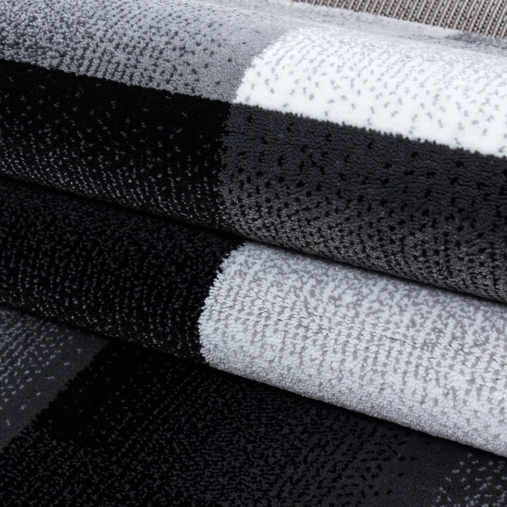 Ayyildiz, Kusový koberec Miami 6560 Black, 80x300, šedá, chodba / předsíň