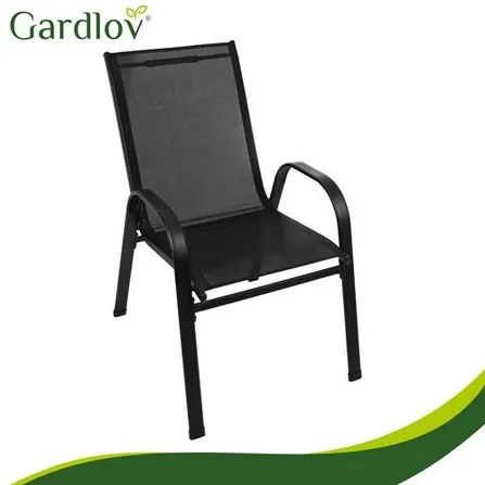 Zahradní židle stohovatelné černé 2 ks Gardlov 27565