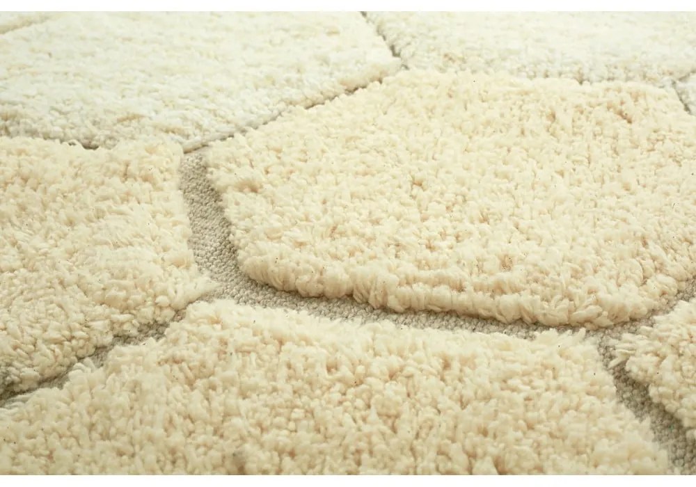 Okrově žlutý pratelný ručně tkaný bavlněný kulatý koberec ø 140 cm Honeycomb Golden – Lorena Canals