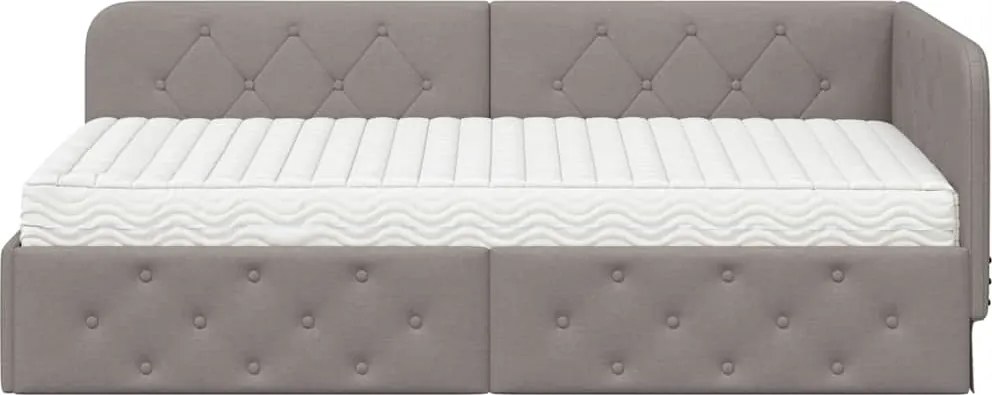 Rohový rám postele Taupe 100 x 200 cm textil 3394058