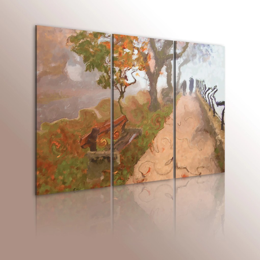Obraz - Podzimní promenáda - triptych 120x80