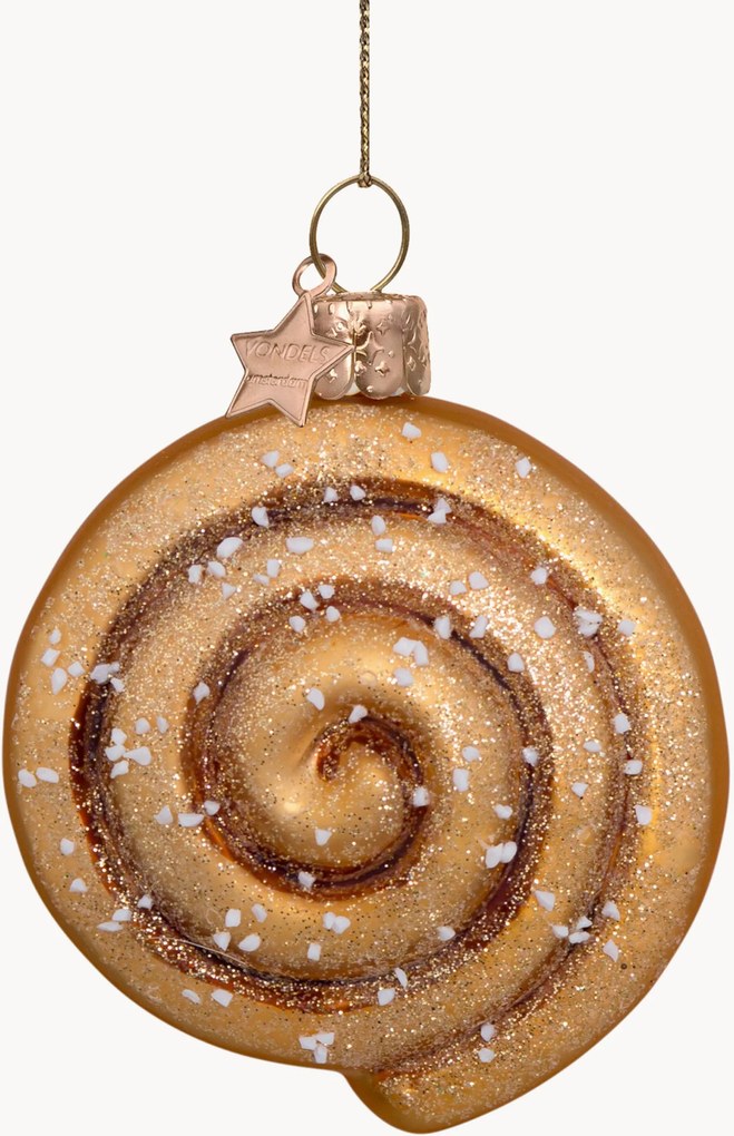 Ručně foukaná vánoční ozdoba Cinnamon Roll
