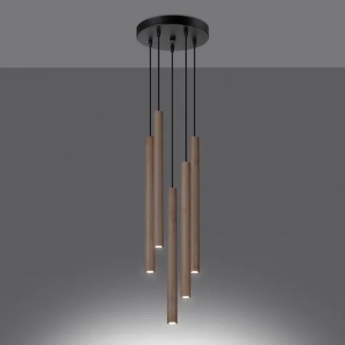 Závěsné svítidlo SOLLUX PASTELO 5P dřevo G9 5x8W bez žárovky SL.1270