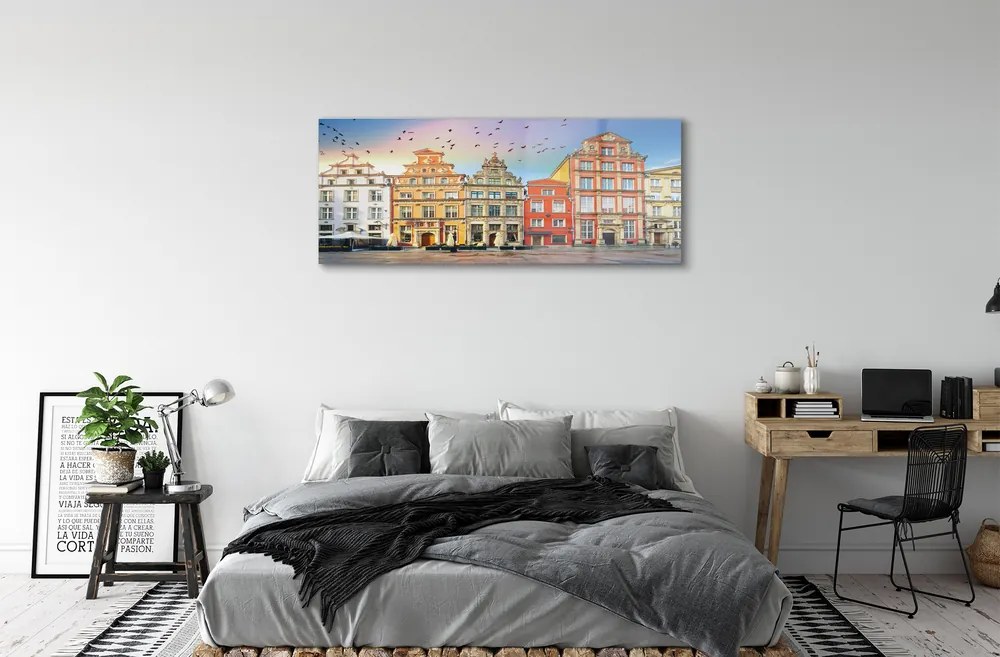 akrylový obraz Gdańsk budovy staré město 120x60 cm