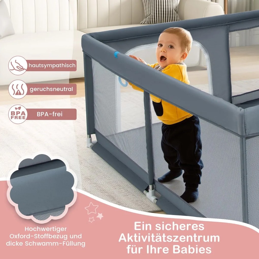Costway Dětská ohrádka s 50 oceánskými koulemi a 4 úchyty a dvířka ohrádka