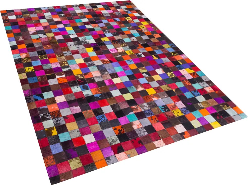 Pestrobarevný patchwork kožený koberec 160x230 cm ENNE