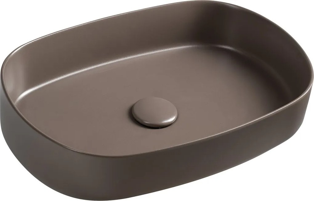Isvea Isvea, INFINITY OVAL keramické umyvadlo na desku, 55x36cm, taupe, 10NF65055-2H