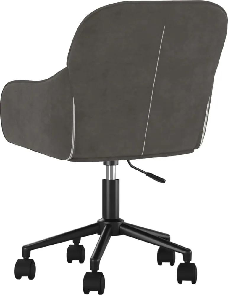 vidaXL Otočná kancelářská židle samet [344868] Barva: Tmavě šedá