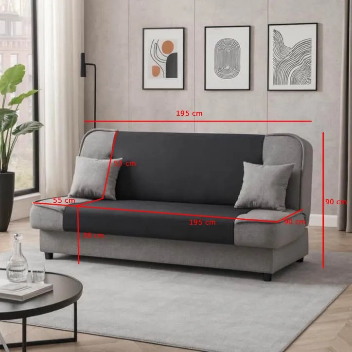 Pohovka RELAX, 195, 90 cm Barva látky: Oranžová látka