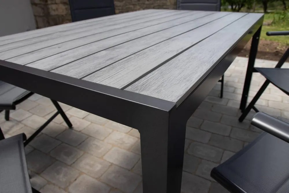 Primažidle.cz Zahradní set Ibiza se 6 židlemi a stolem 150 cm, antracit/šedý