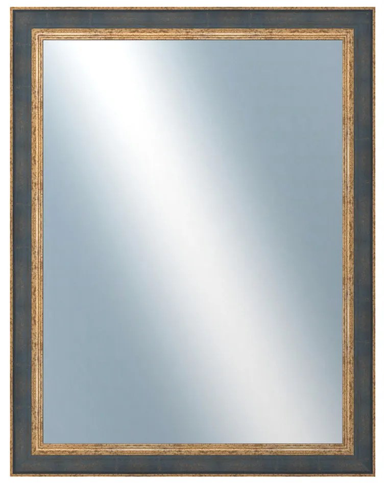DANTIK - Zarámované zrcadlo - rozměr s rámem cca 70x90 cm z lišty ZVRATNÁ modrozlatá plast (3068)