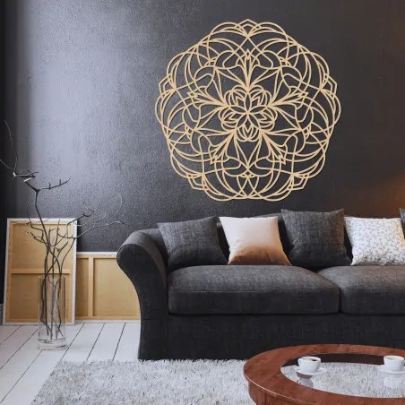 Elegantní dřevěná nástěnná dekorace mandala Mollis | SENTOP HDF0250