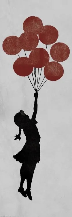 Plakát, Obraz - Banksy - Girl Floating, (53 x 158 cm)