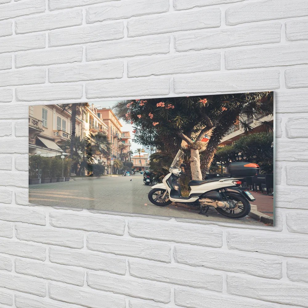 akrylový obraz městské Motocykly palmového léta 120x60 cm