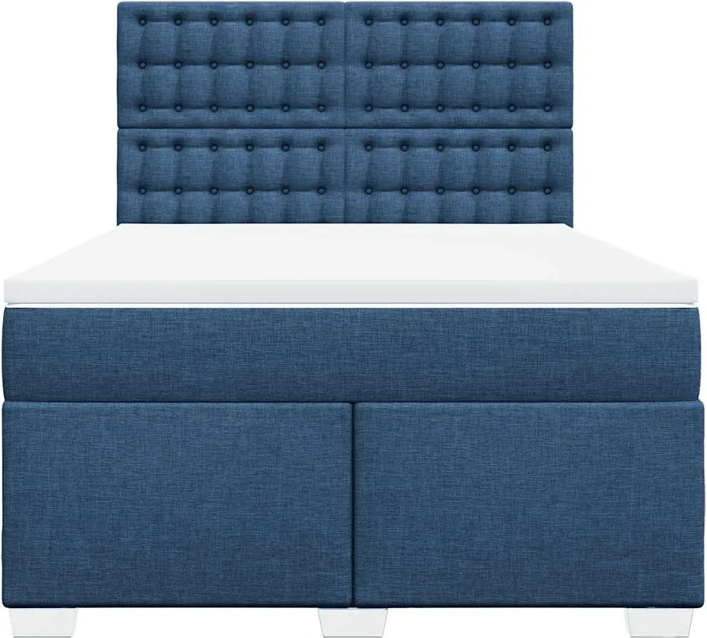 Box spring postel s matrací modrá 140x190 cm textil 3292803