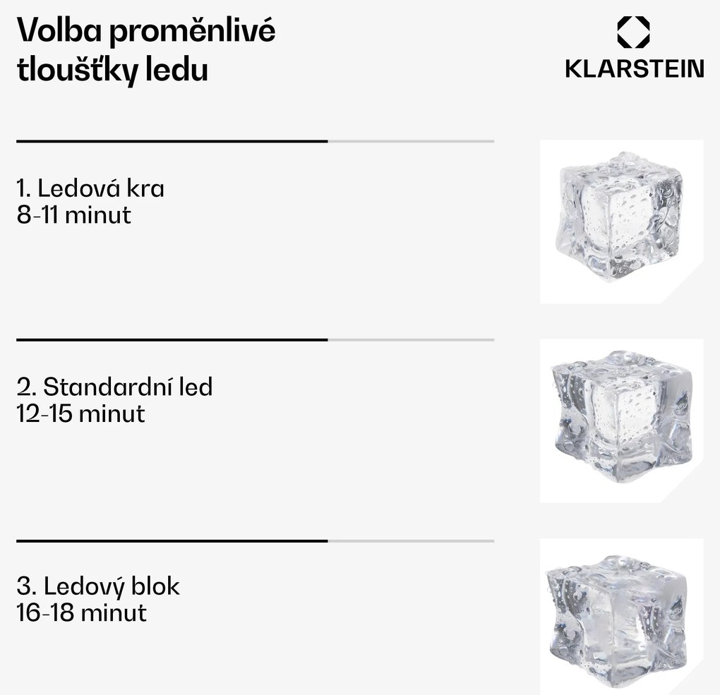 Klarstein Glacial průmyslový výrobník ledu 45 kg s LED displejem a okénkem