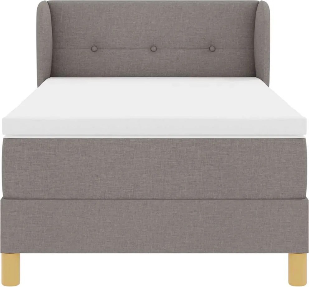 Postel s boxspringem s čelo Taupe 100 x 200 cm textil 3340203