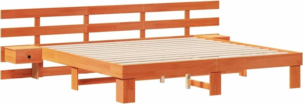 Rám postele s čelo Hnědá 180 x 200 cm Masivní borové dřevo 3385681