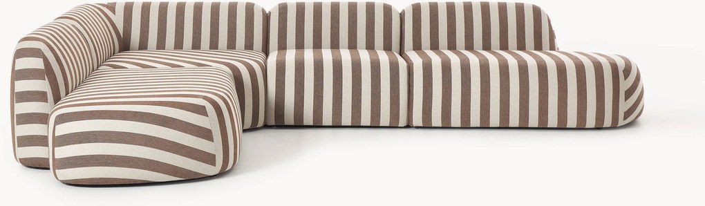 Modulární pruhovaná rohová XL pohovka Wolke