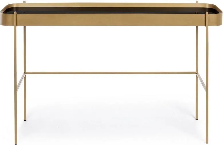 Konzolový stolek se skleněnou deskou ve zlaté barvě 43x120,5 cm Rashida – Bizzotto