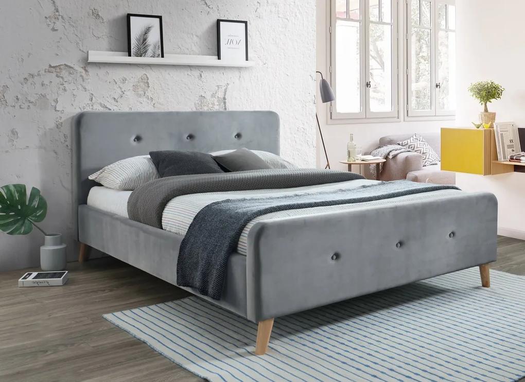 Casarredo postel malmo 160x200 cm velvet šedá